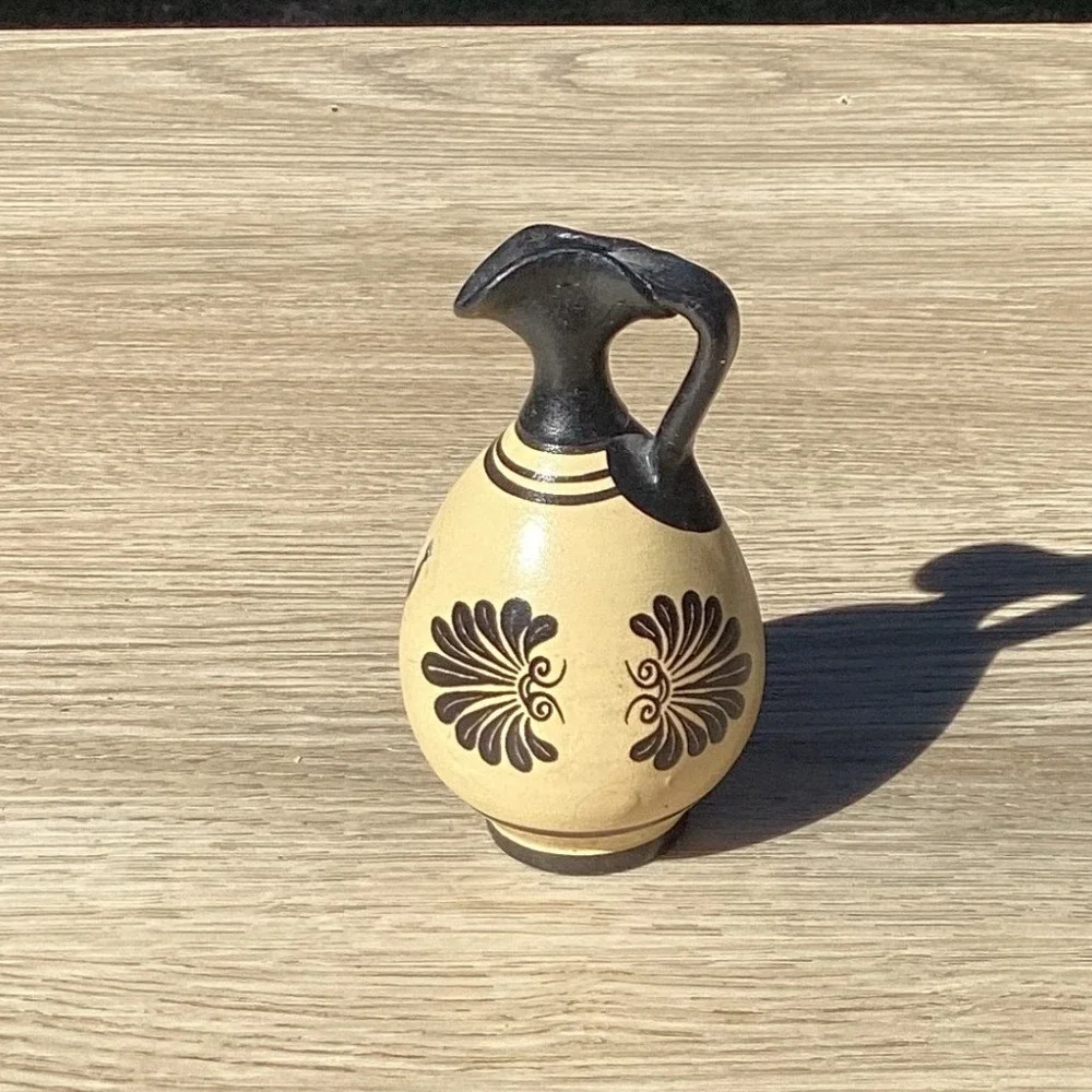 Accents | Vintage Miniature Greek Style Pottery Vase Amphora Black ...
